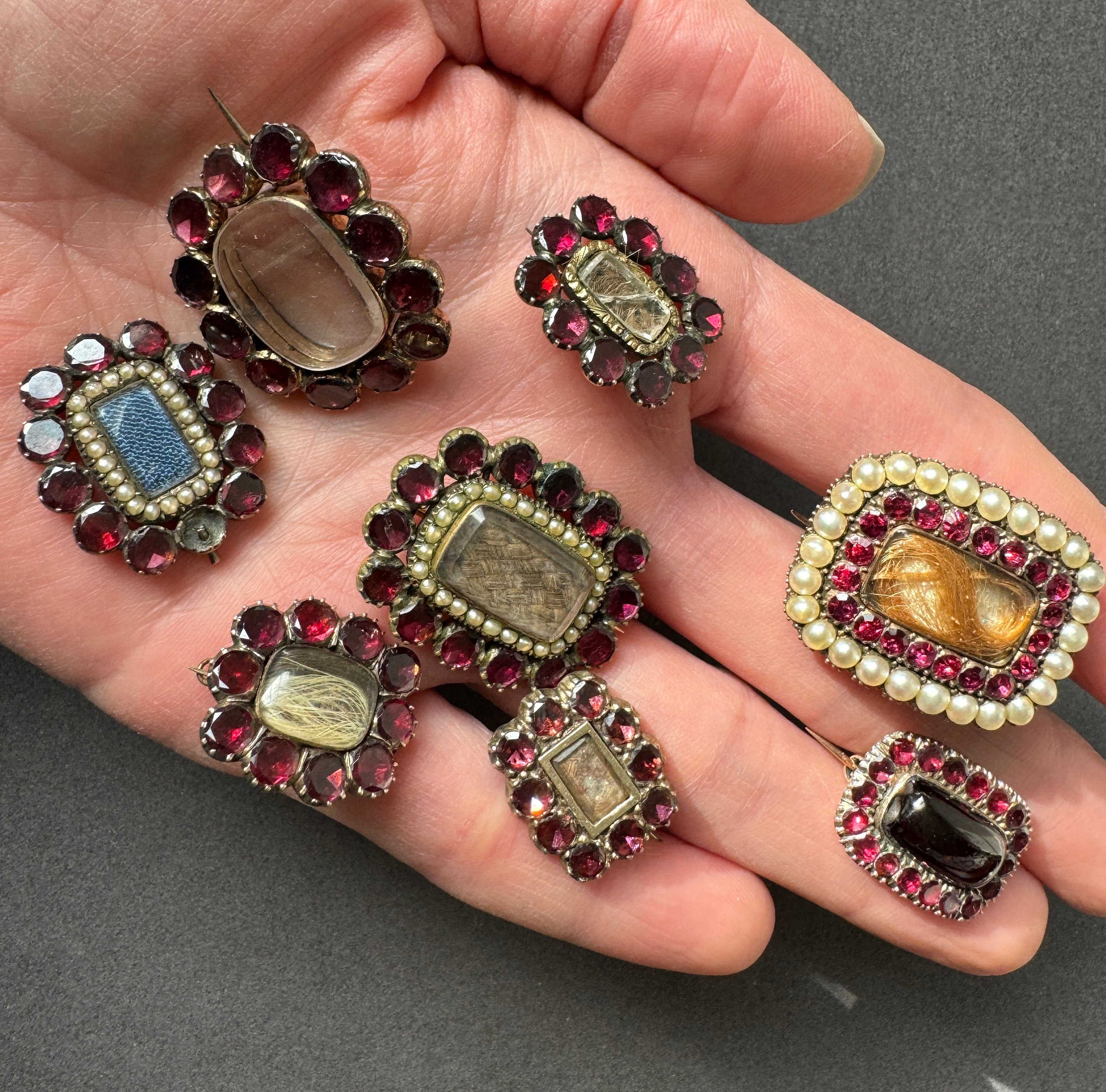 Lot of 9 Georgian Mourning Pins - Etsy