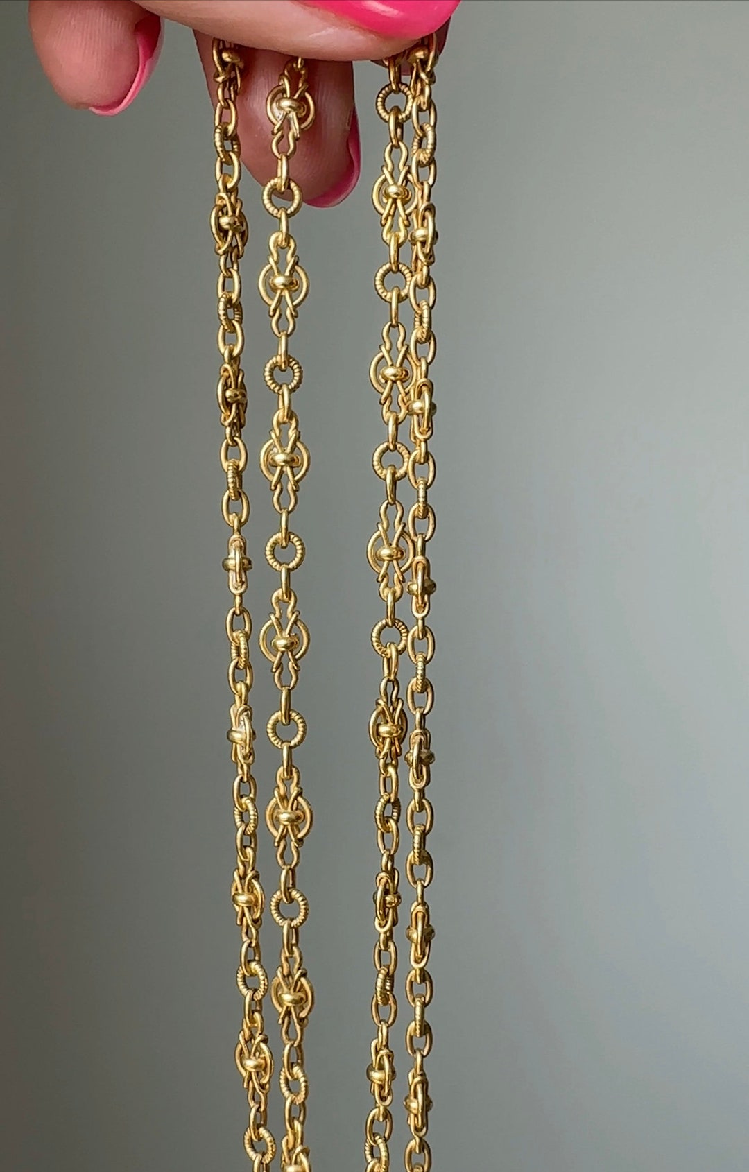 Antique 18K Fancy Link Chain Necklace - Etsy