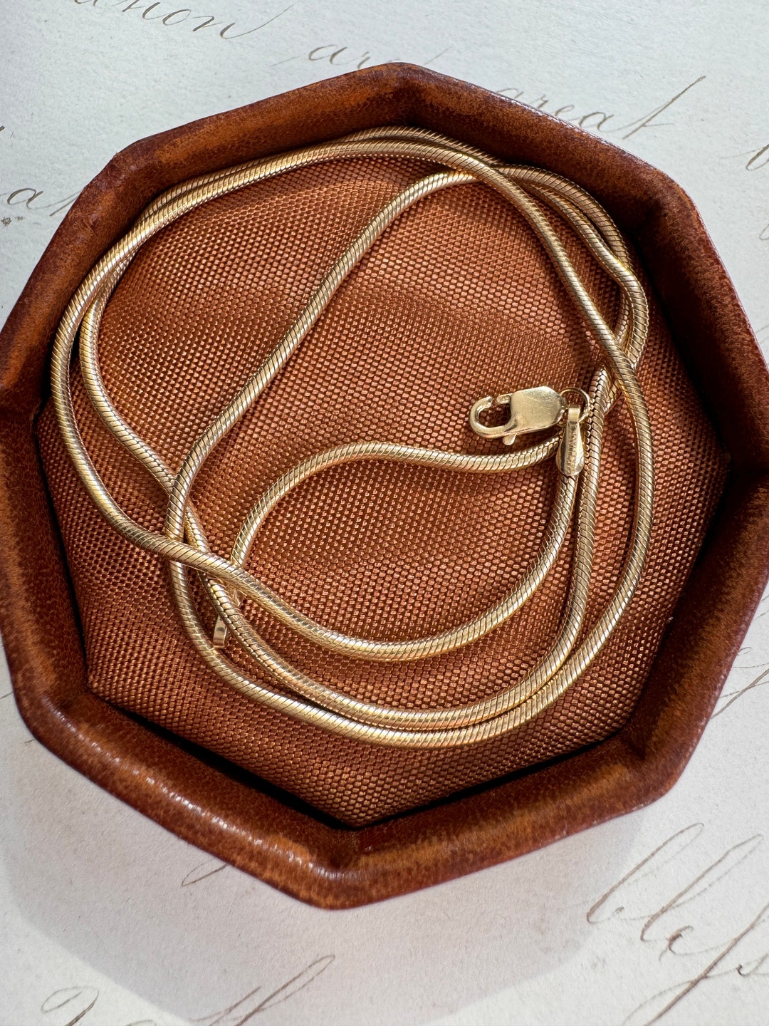 14K Gold Round Snake Chain 1.5mm 18 Long - Etsy