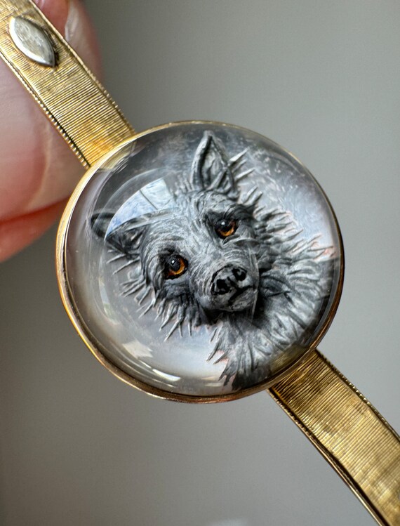 Antique Reverse Painted Essex Crystal Terrier Dog and… - Gem