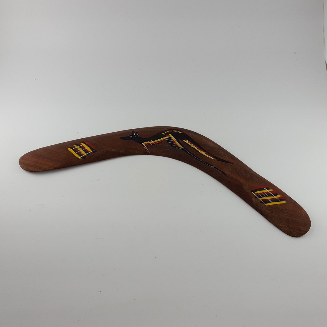 Vintage Aboriginal Art - Hand Painted Boomerang - Native Austrailian ...