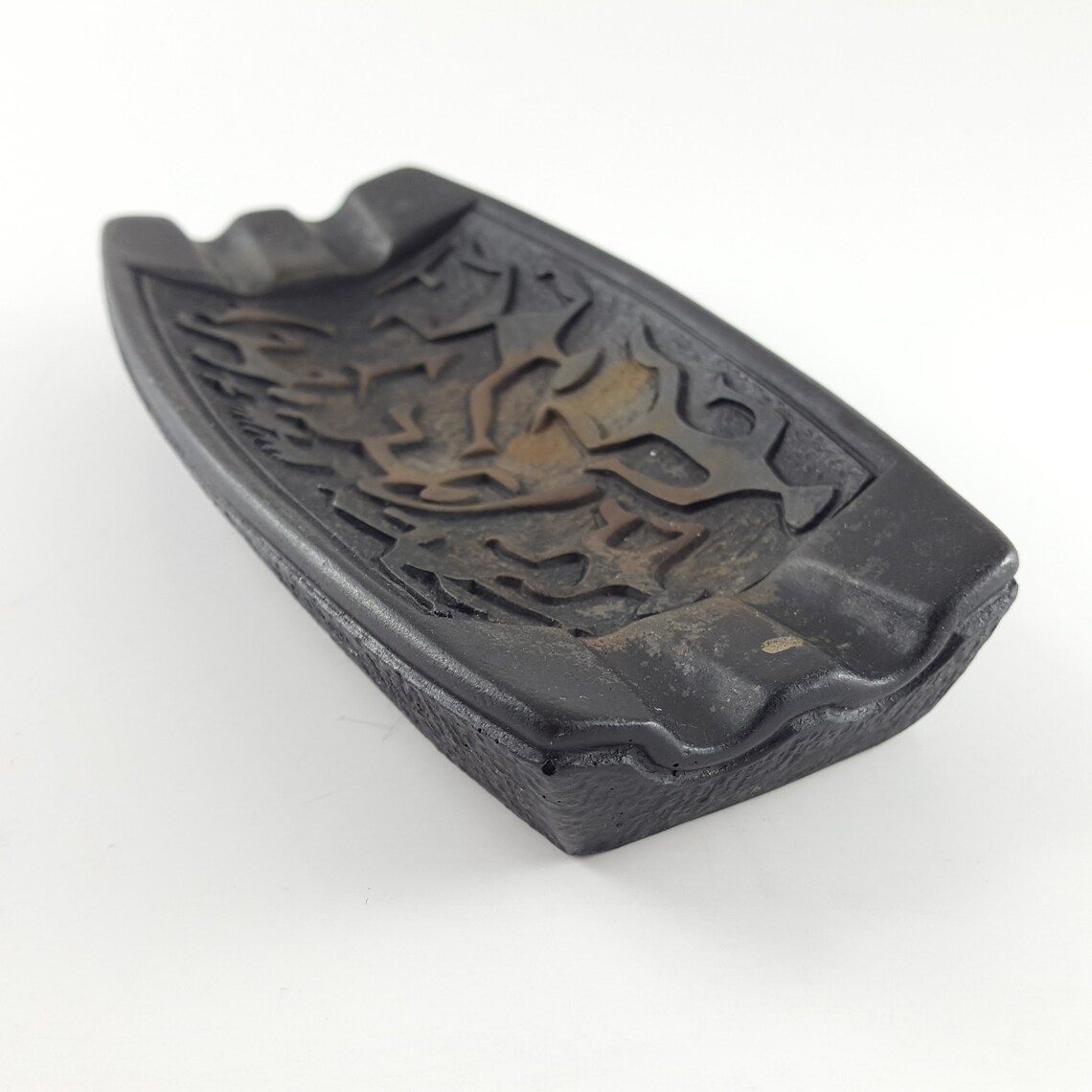 Vintage Joe Kaneohe Hawaiian Lava Ash Tray With Tribal Native Artwork ...