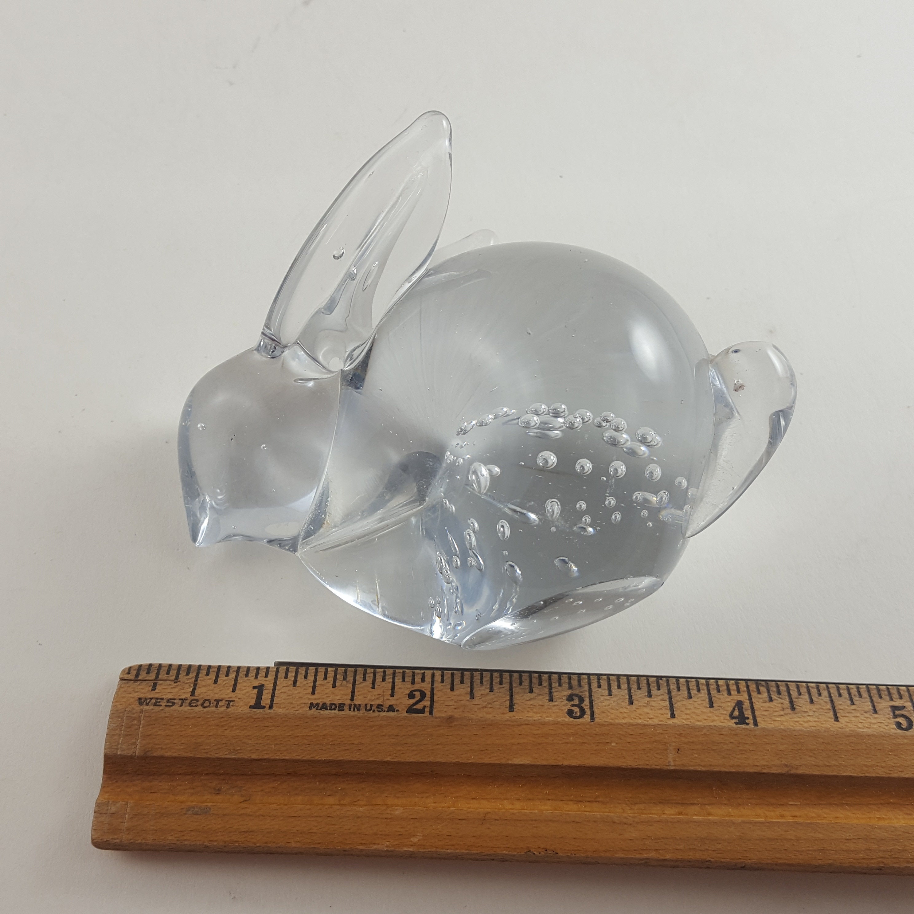 Wonderful Hand Made Art Glass Rabbit / Bunny - Bubble Glass Figurine ...