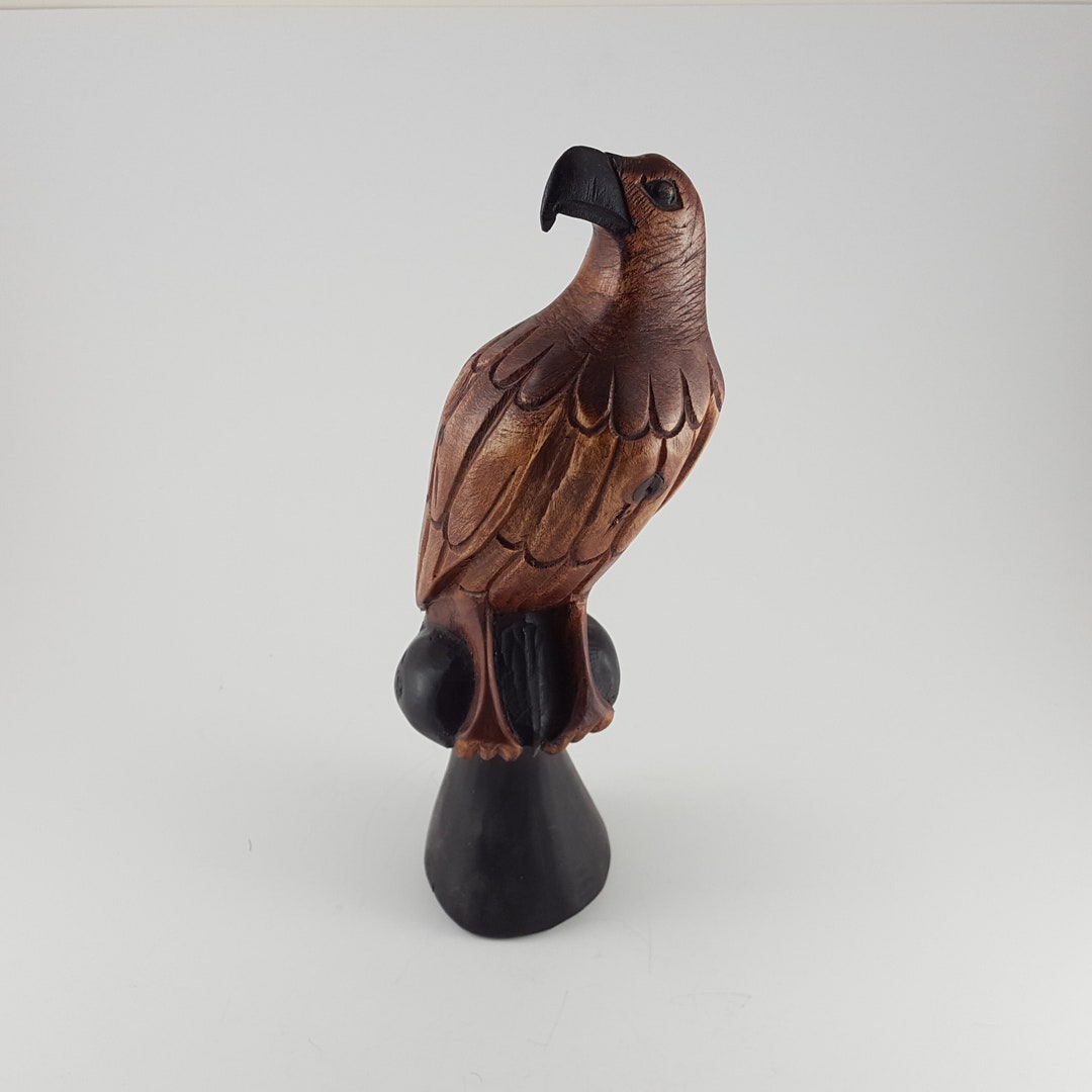 Jamaican Artist Peter Nish - Signed - Hand Carved Solid Wood Eagle ...