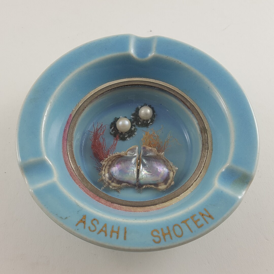 Vintage Asahi Shoten Ash Tray With Pearls and Shell Diorama - Made in ...