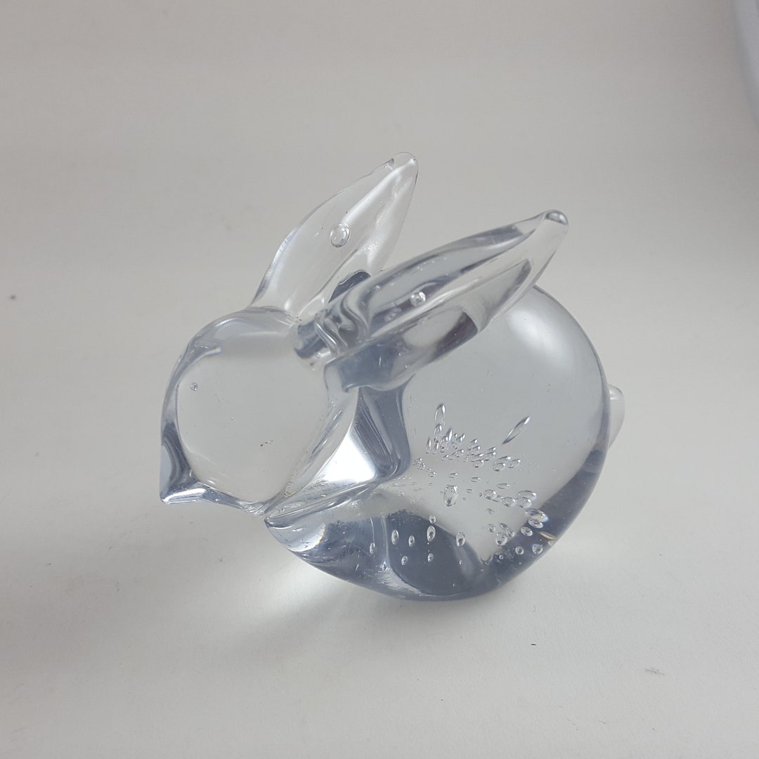 Wonderful Hand Made Art Glass Rabbit / Bunny - Bubble Glass Figurine ...