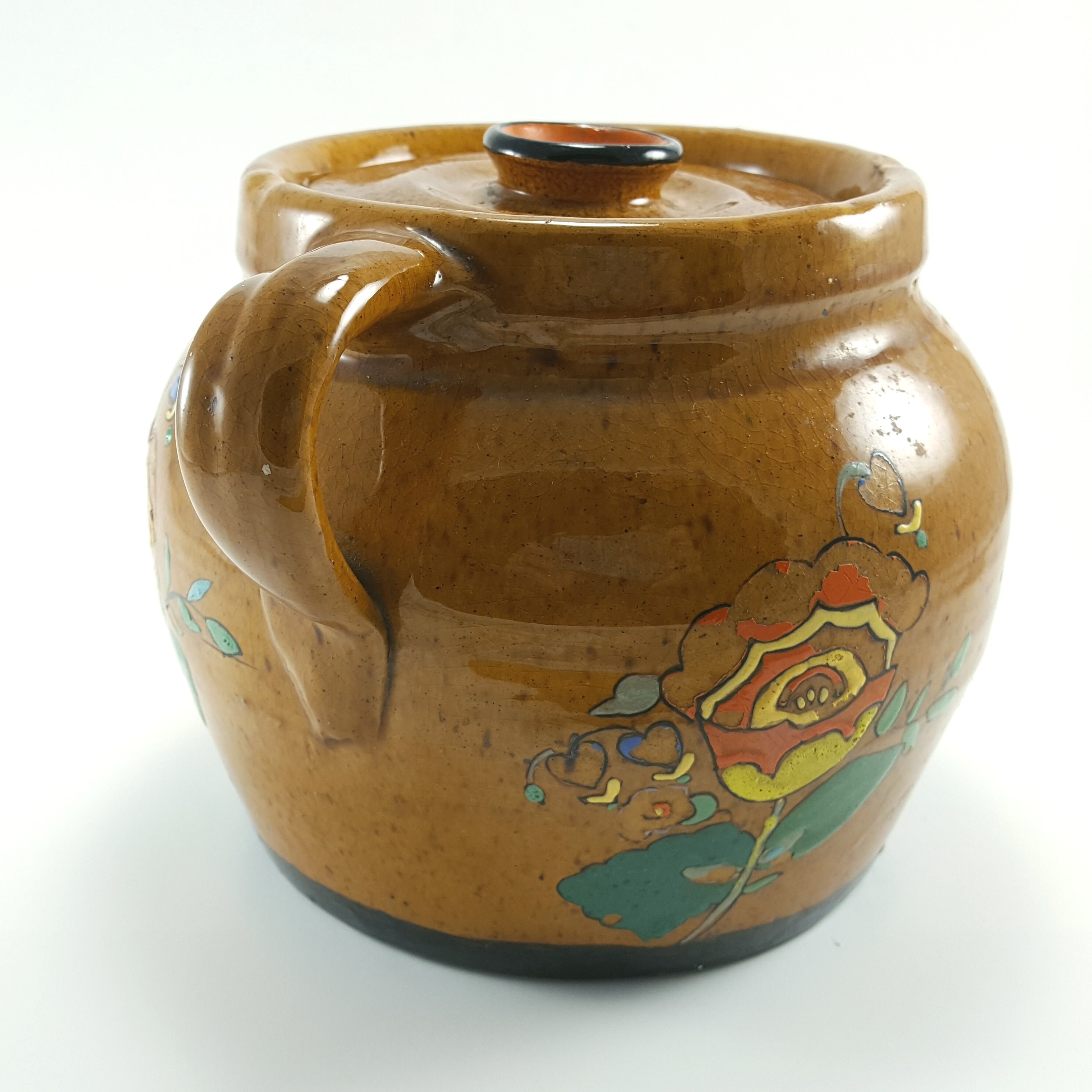 Rustic Cookie Crock Vintage 1930's Floral Pottery Signed | Etsy