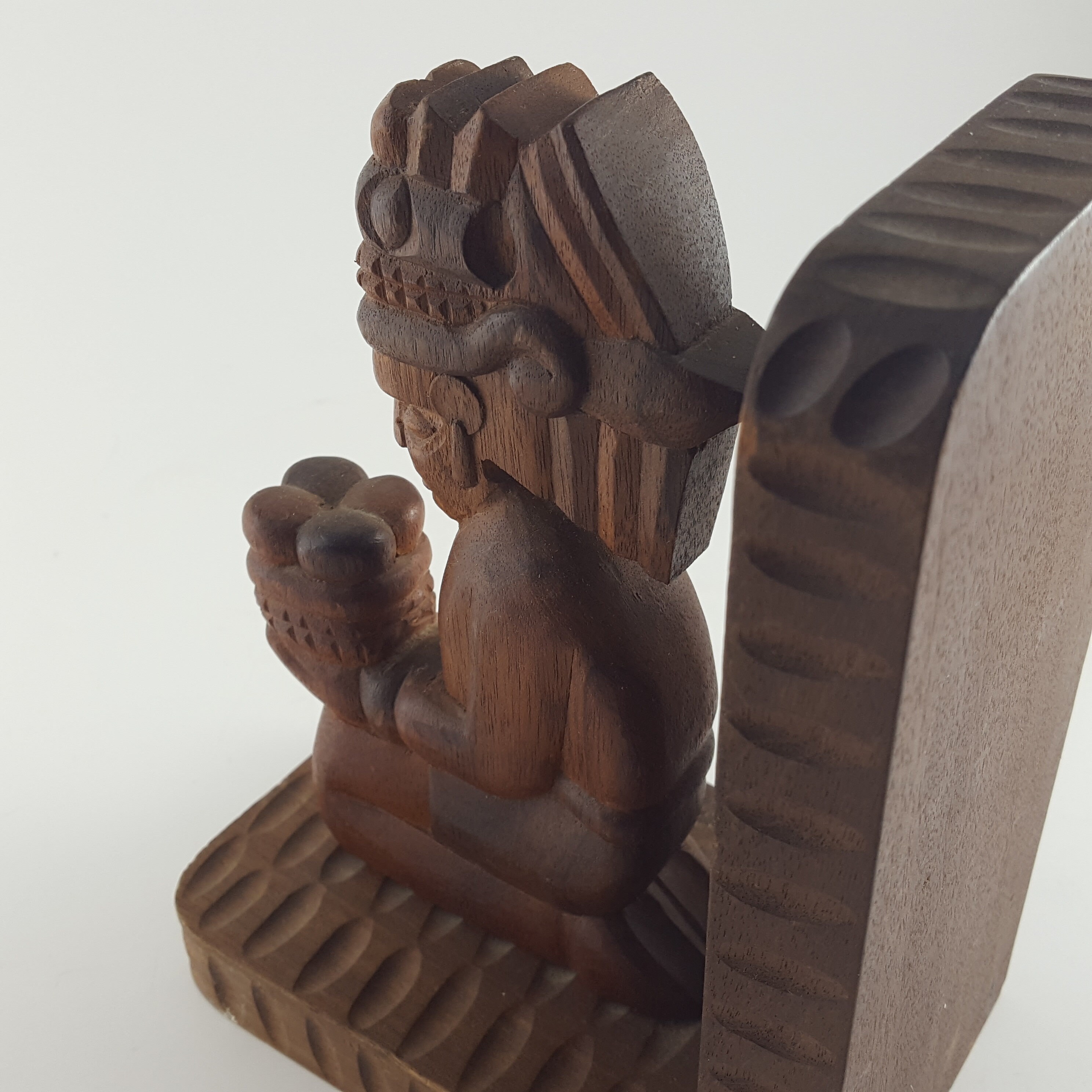 Amazing Hand Carved Wood Sculpture Aztec / Mayan Kneeling - Etsy
