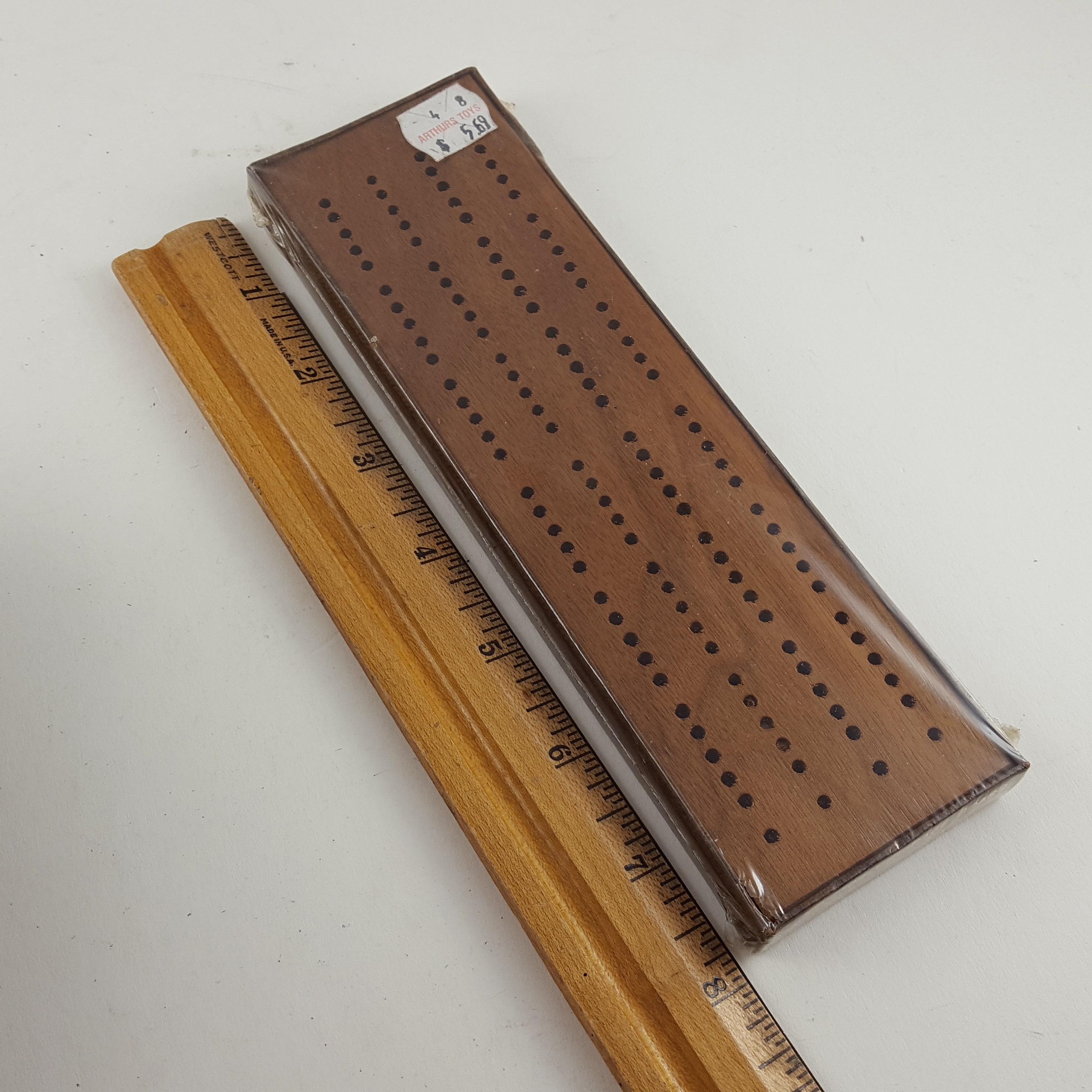 Vintage Travel Size Wood Cribbage Board - Made by Pacific Game in the ...