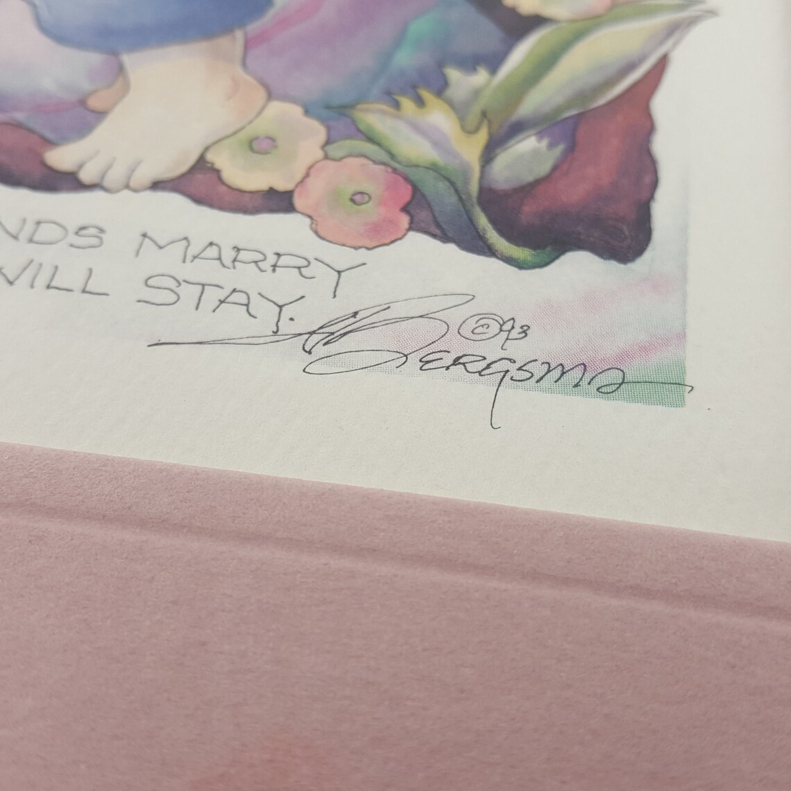 Vintage 90's Jody Bergsma Art - " When Best Friends Marry.." Limited ...