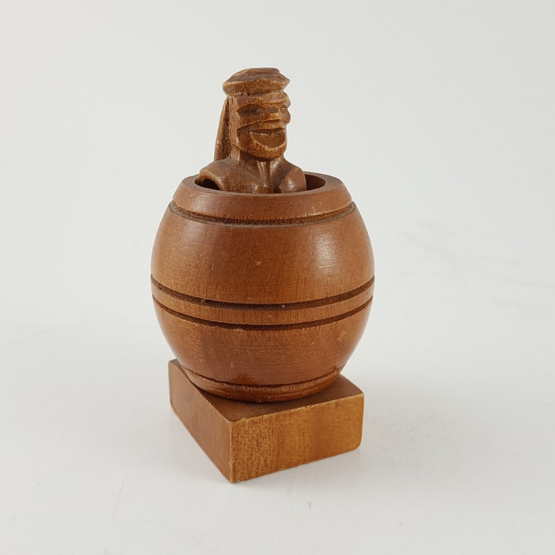 Vintage Naughty Naked Man in Barrel Hand Carved Wooden - Etsy