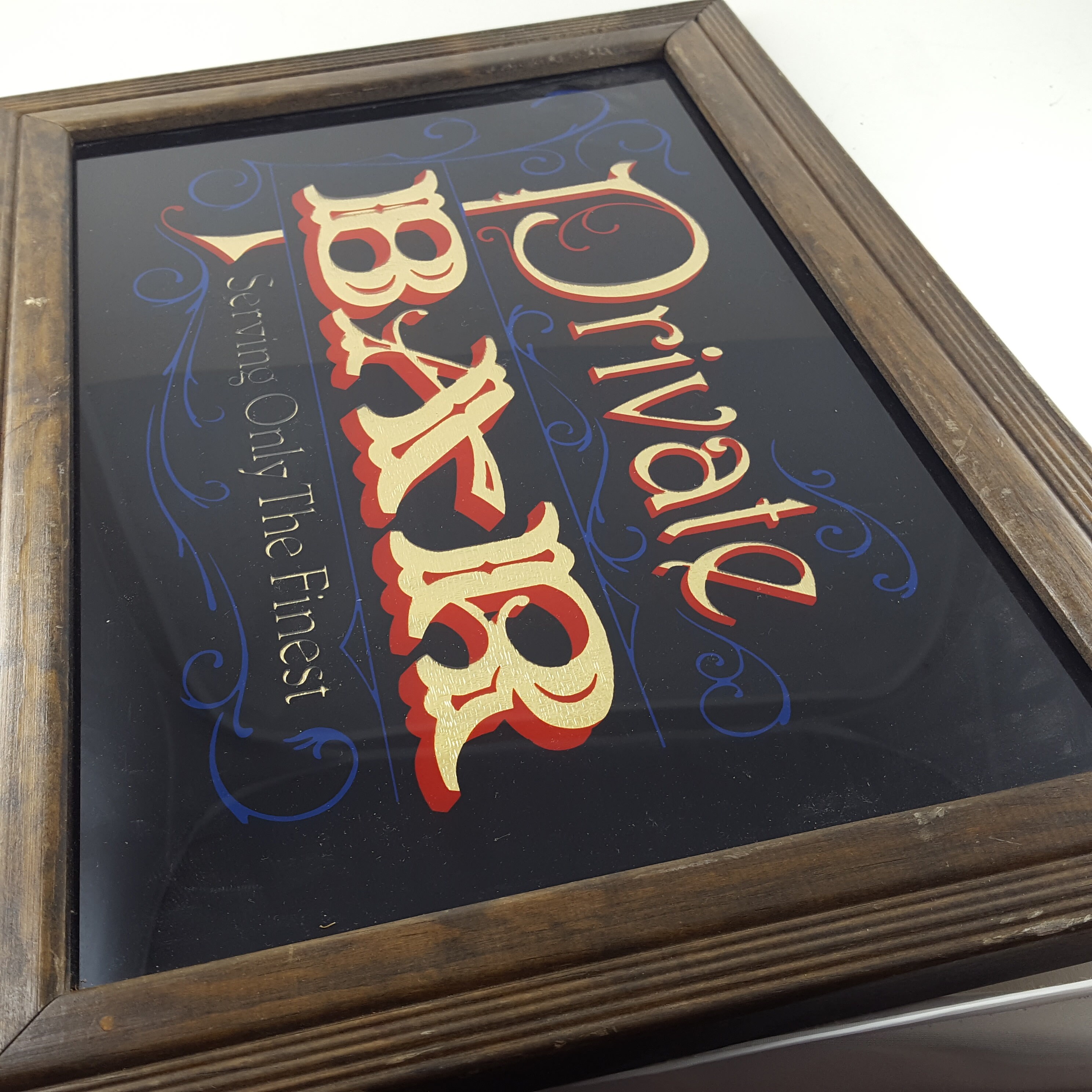 Vintage 70's Private Bar Framed Sign Painted Glass and - Etsy