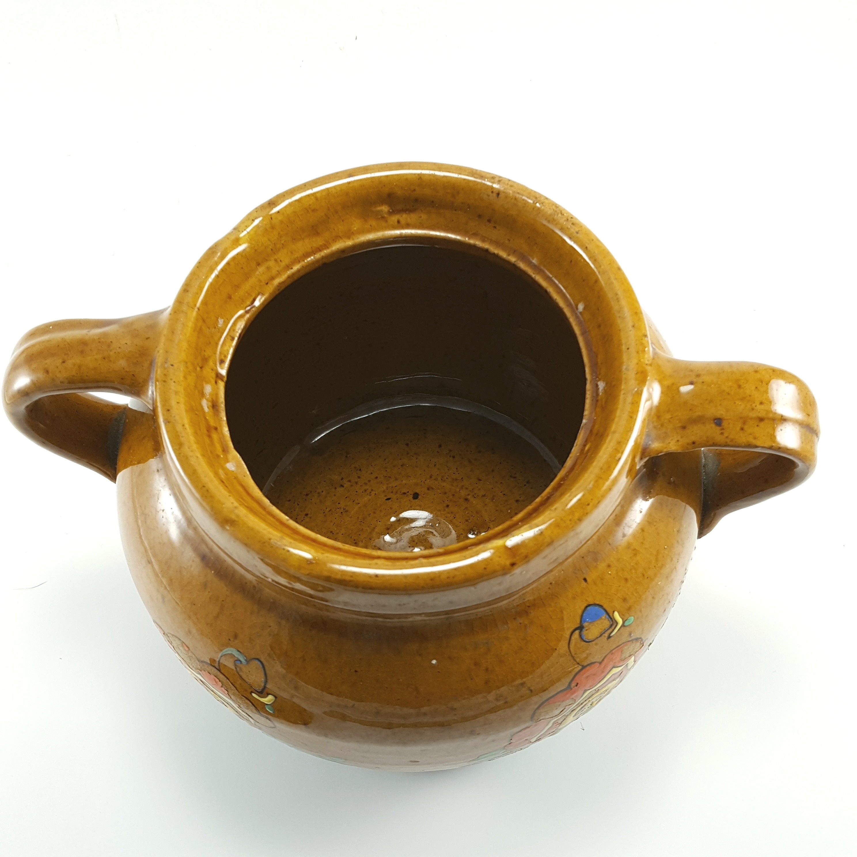 Rustic Cookie Crock Vintage 1930's Floral Pottery Signed | Etsy