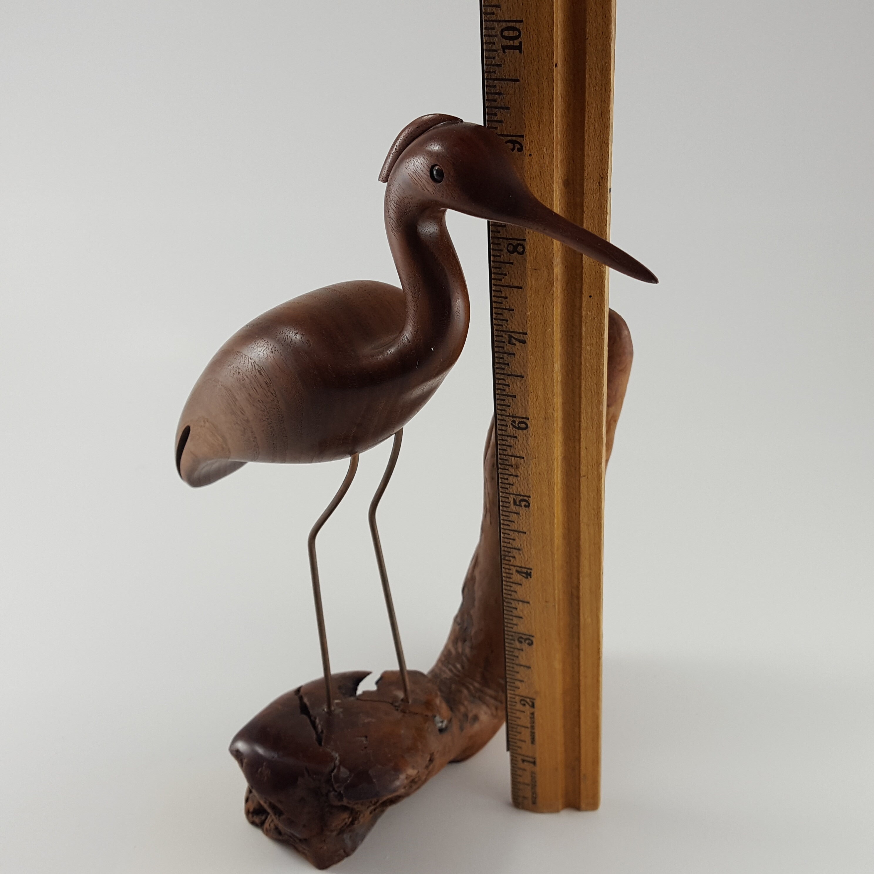 Beautiful Vintage Hand Carved Wood Crane Brid and Driftwood - Etsy