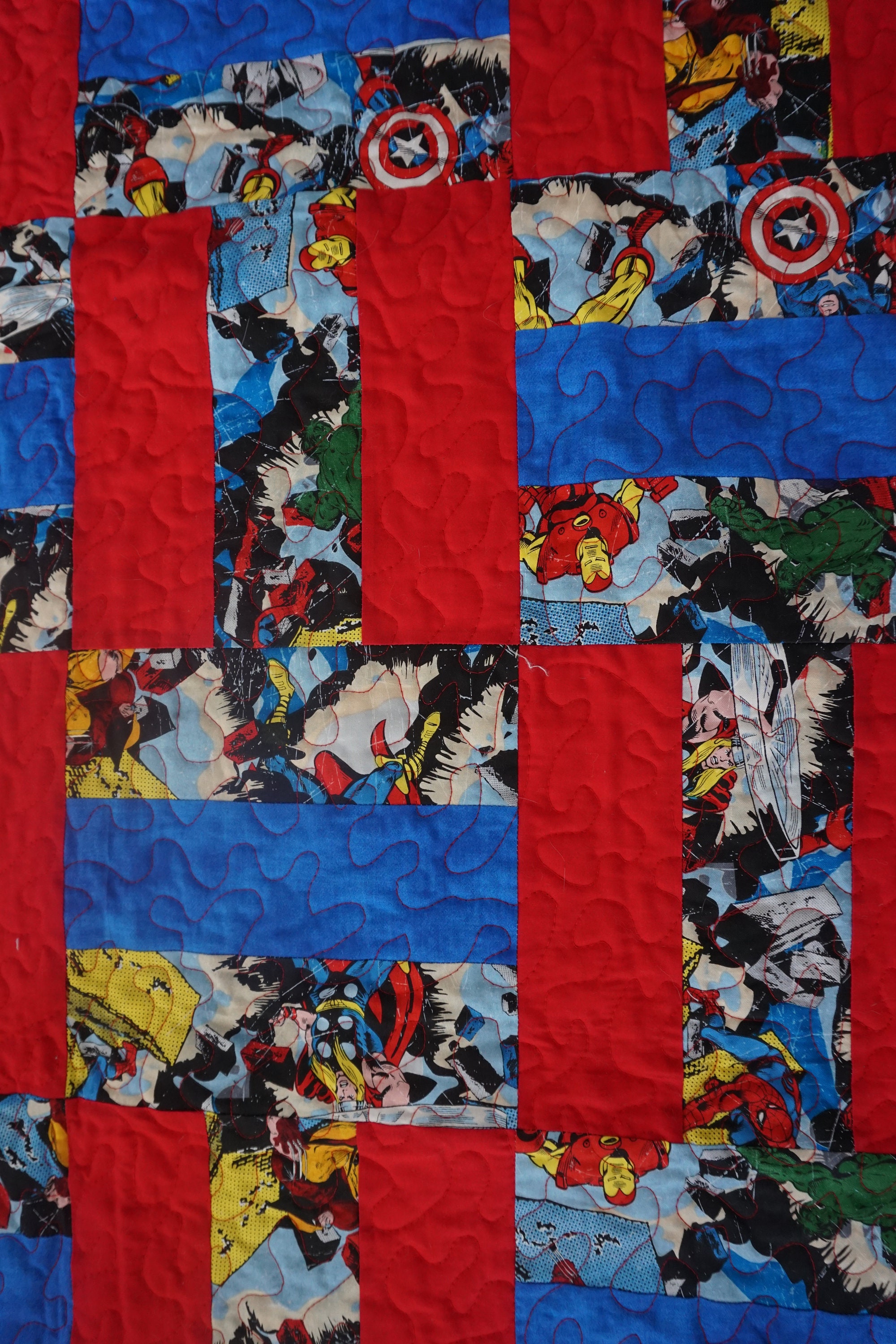 Marvel Avengers Comic Book Characters Lap Quilt Iron Man Hulk | Etsy