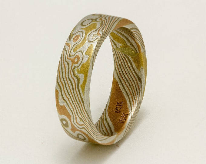 Mokume Gane Ring in Sterling/copper - Etsy
