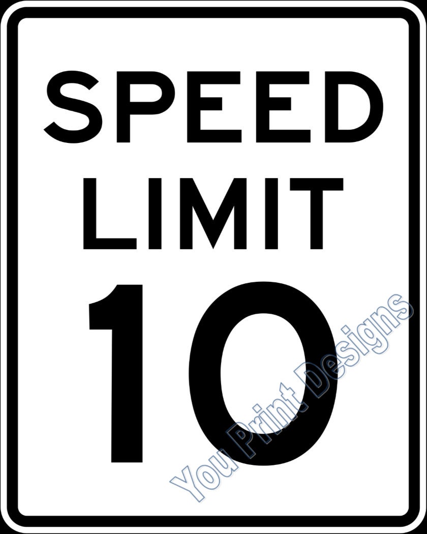 Printable Speed Limit Signs Party Decorations Scrapbooking - Etsy