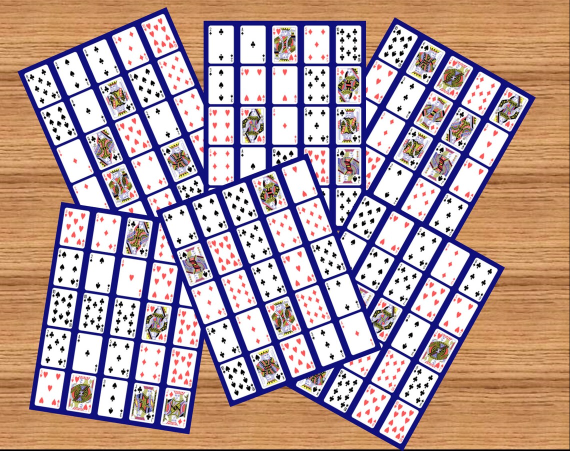 Printable Pokeno Cards 30 Unique Printable Cards 1 Card per - Etsy