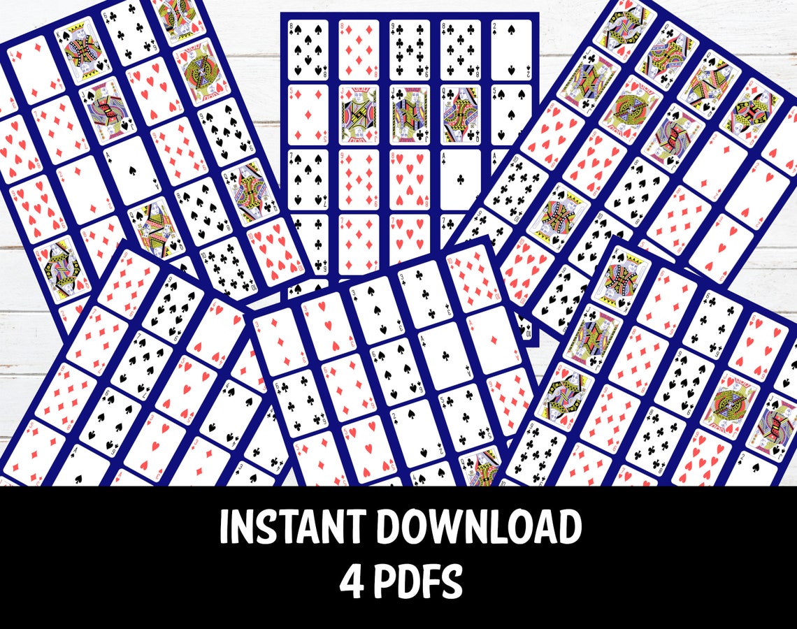 Printable Pokeno Cards, 30 Unique Printable Cards, 1 Card per Page ...