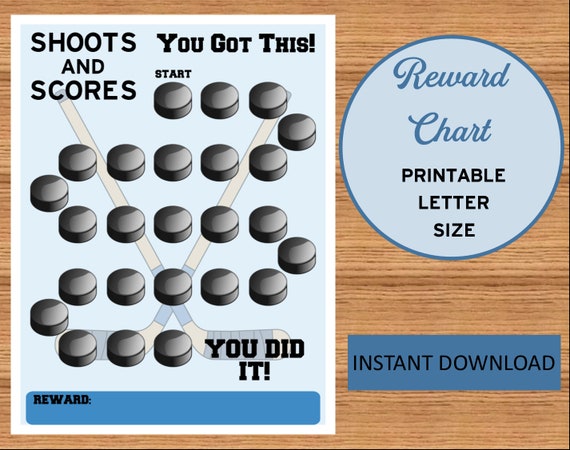 Hockey Reward Chart Printable Sticker Chart Chore Chart - Etsy