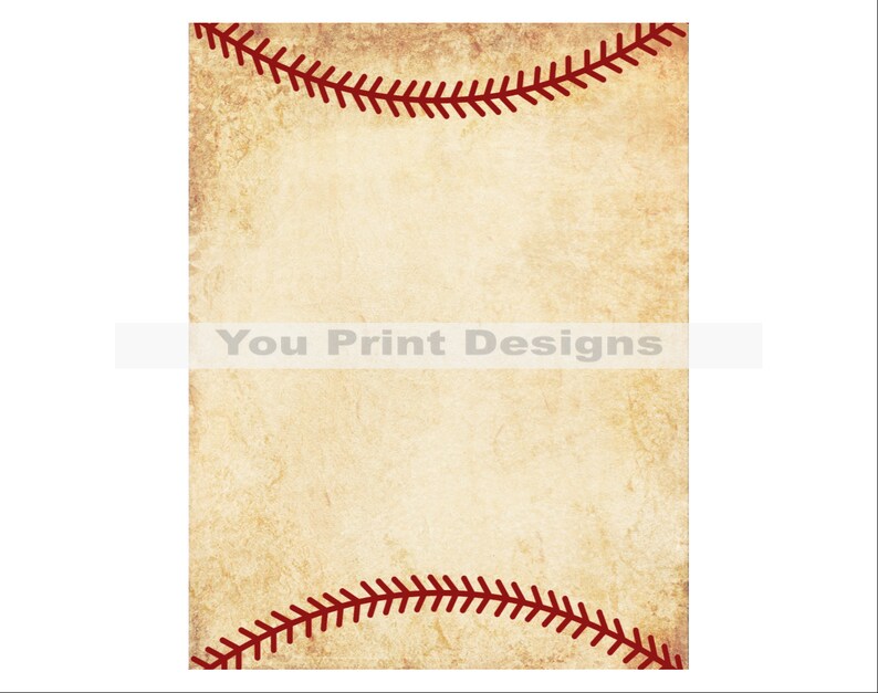 Printable Stationery, Baseball Stitches Paper, Digital Paper, Lined ...
