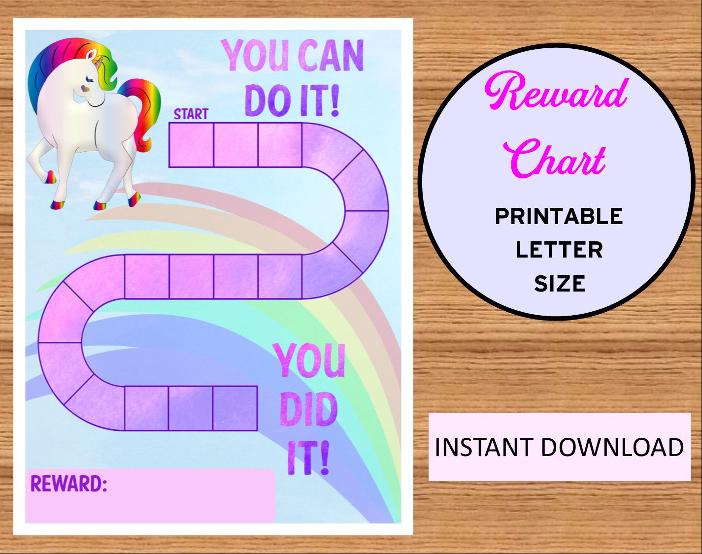 Unicorn Reward Chart, Printable Sticker Chart, Chore Chart, Behavior ...