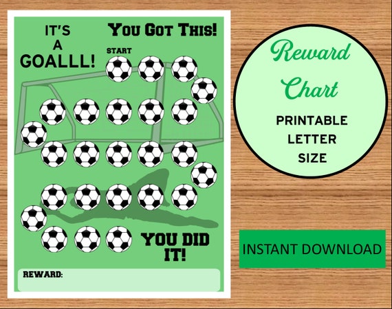 Soccer Reward Chart Printable Sticker Chart Chore Chart - Etsy