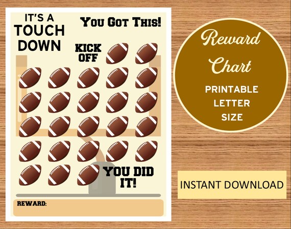 Football Reward Chart Printable Sticker Chart Chore Chart | Etsy