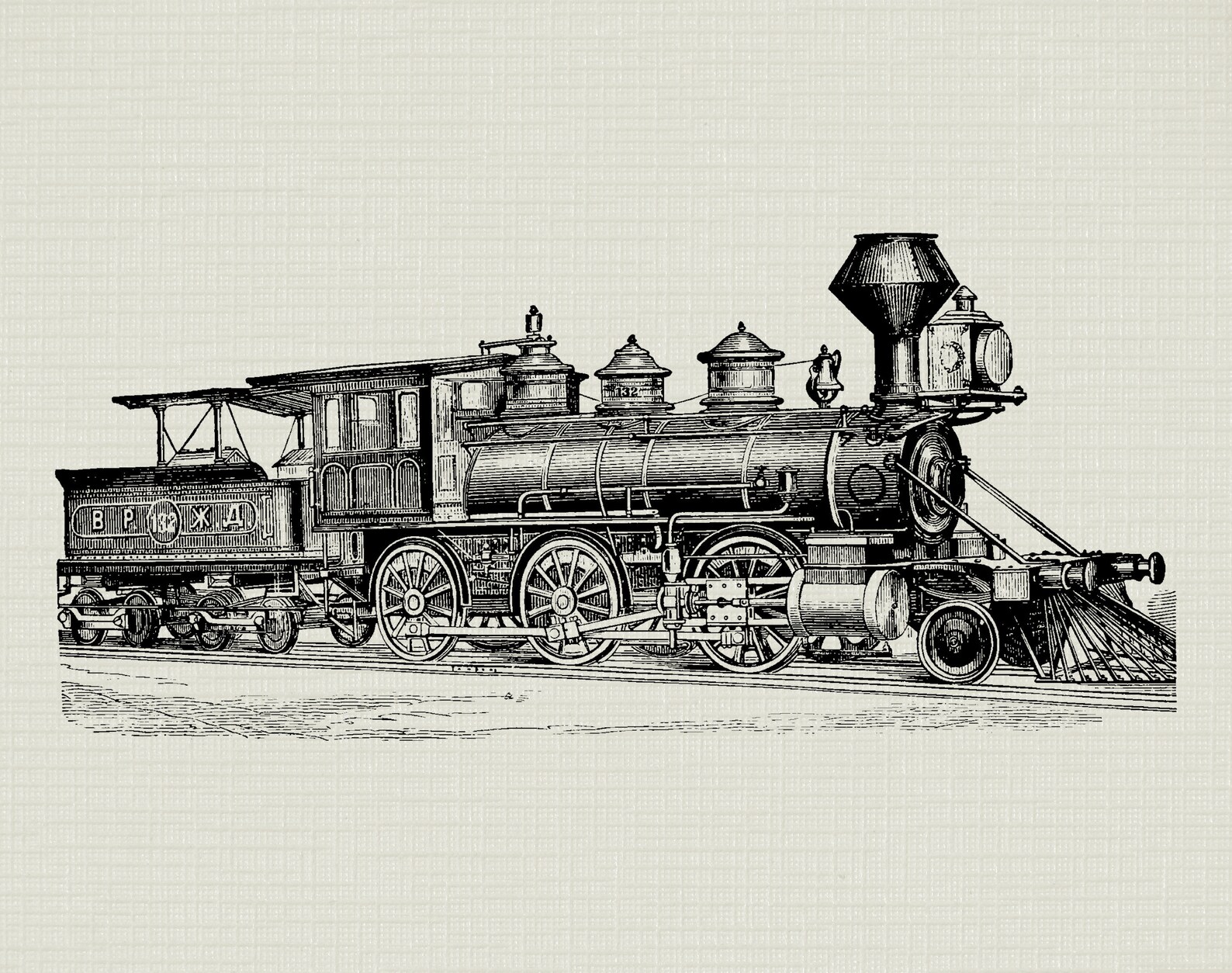 Vintage Locomotive, Digital Download Clipart, PNG - JPG Files, Antique ...