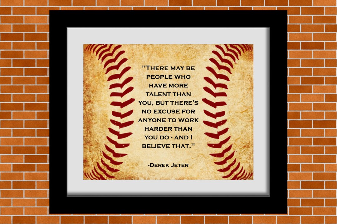 Printable Baseball Art, Derek Jeter, Baseball Quote, Boy’s Room Décor ...