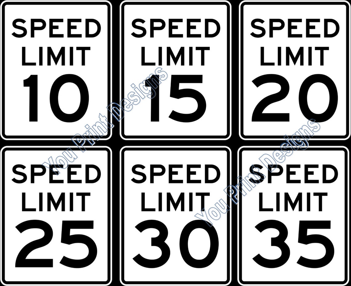 Printable Speed Limit Signs Party Decorations Scrapbooking - Etsy Canada