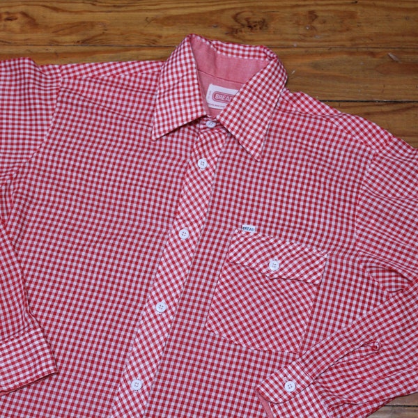 Womens Red and White Checked Shirt - Etsy