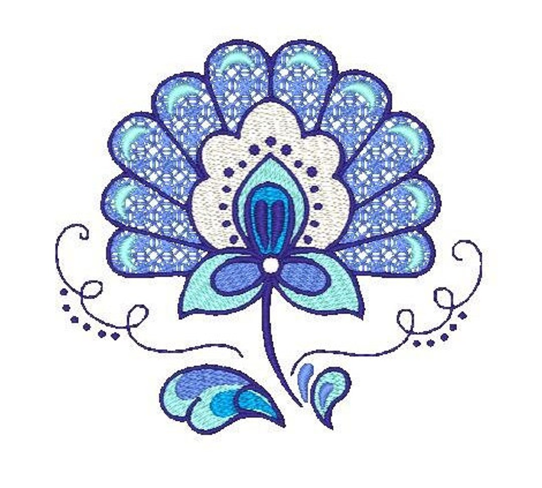 Blue Flower Block 6 Small - Etsy