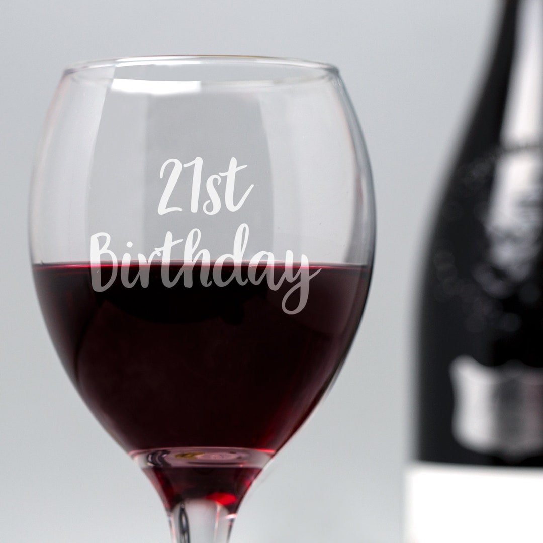 Personalised 21st Birthday Wine Glass Gifts Ideas Presents for Him Bday ...
