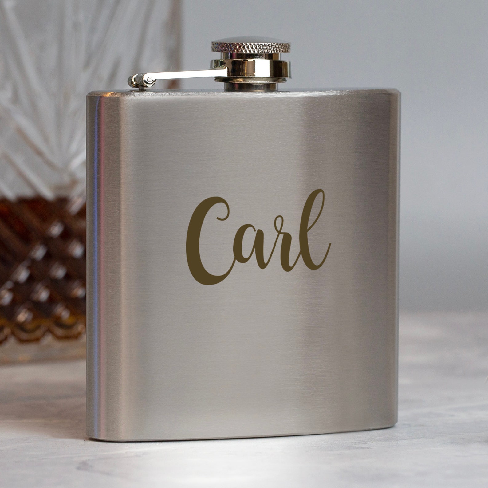 Engraved Silver Name 6oz Hip Flask Custom Stainless Steel for - Etsy UK