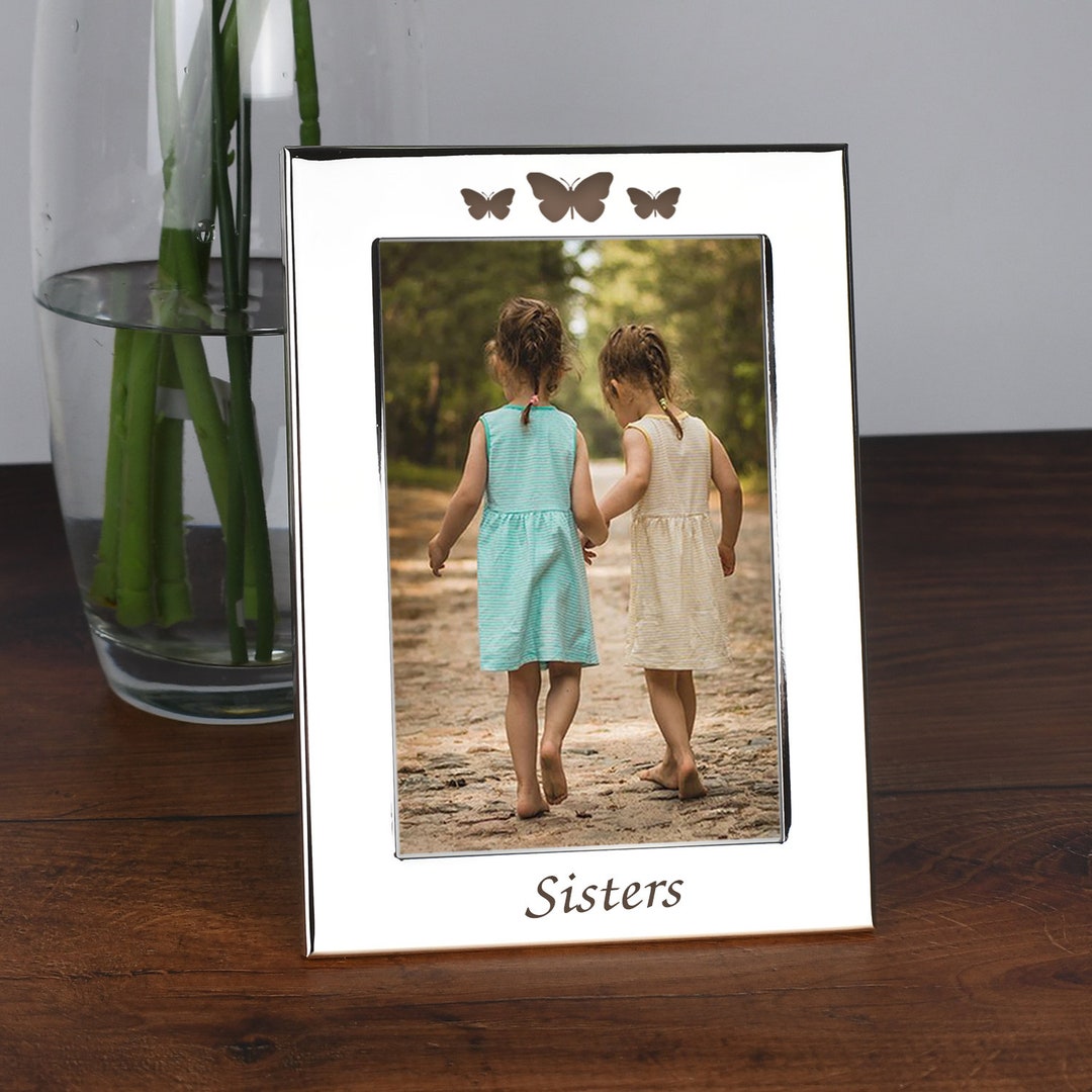 Engraved Sisters Butterflies Photo Frame 4x6 Pictures Frames Gifts ...