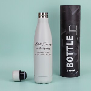 Personalised Best Teacher in the World Ever Insulated Water Bottle ...