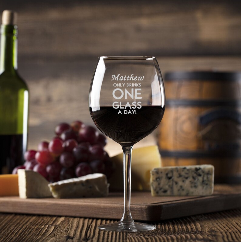 Personalised Engraved Only Drinks One Glass A Day Name WHOLE | Etsy