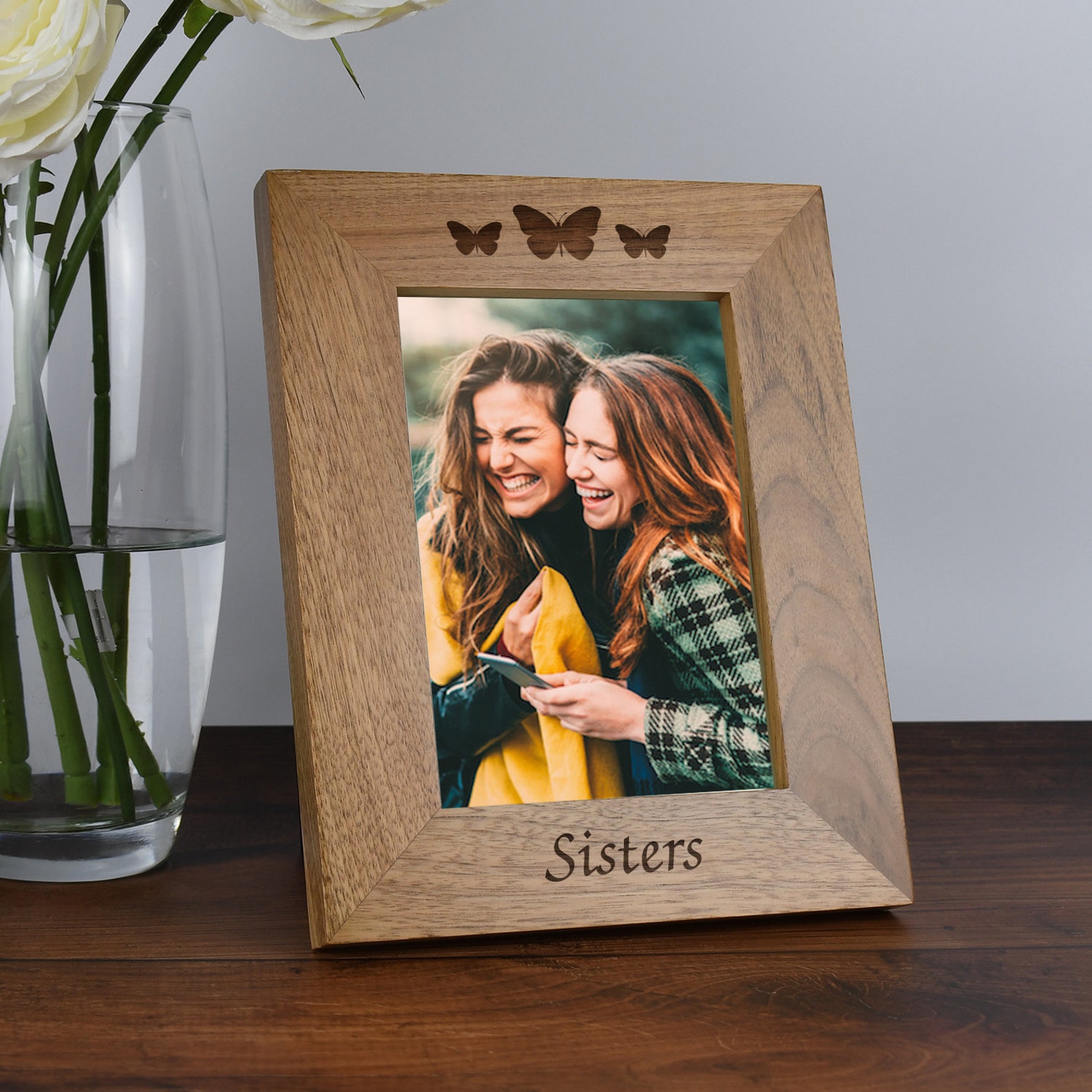 Engraved Sisters Wooden Photo Frame 4x6 5x7 Gifts Ideas & for - Etsy