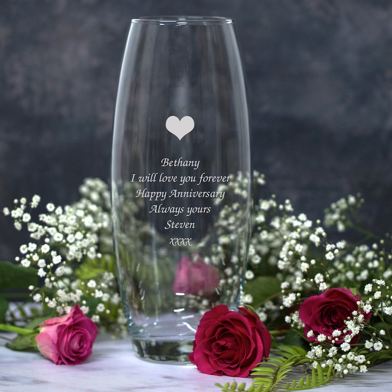 Glass Heart Vase - Etsy