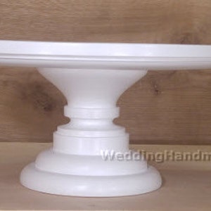 18 Inch White Cake Stands for Wedding Cake, Wood Pedestal, Wood Cake ...
