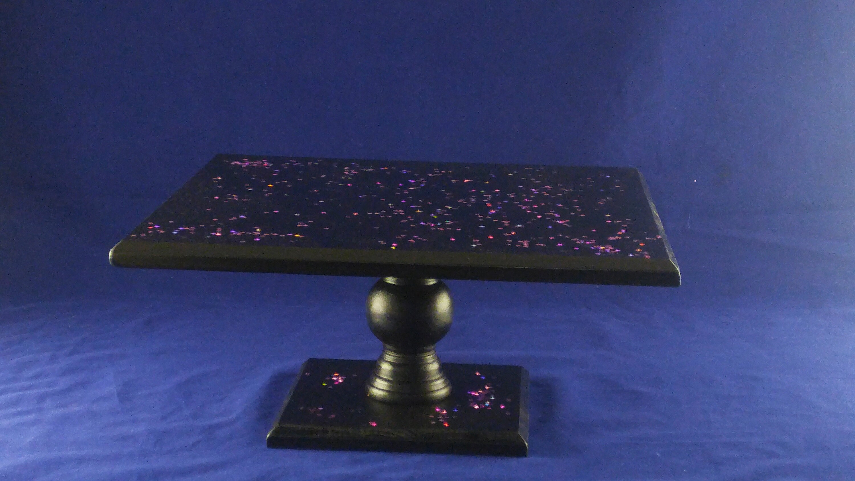 Cake Stand Square Black Wooden Black Cake Pedestal Black | Etsy