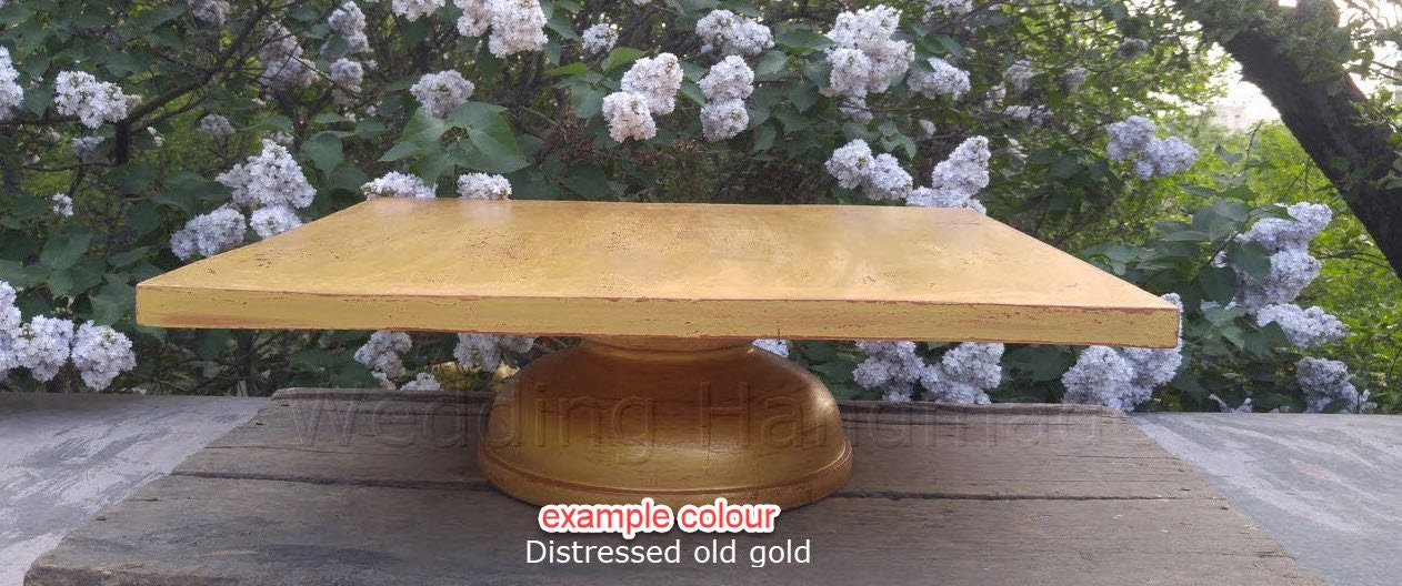 Square Old Gold for Wedding Gold Cake Stand Cake Pedestal | Etsy
