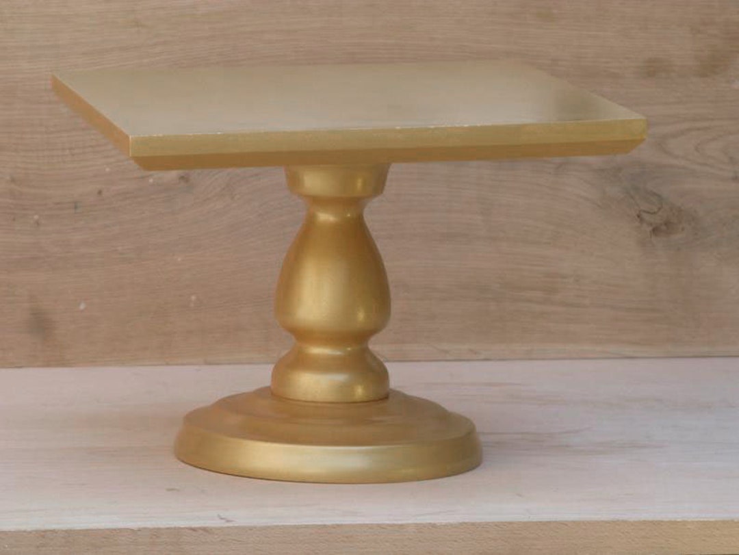 Wedding Gold Cake Stand Distressed Gold Stand Shabby White - Etsy