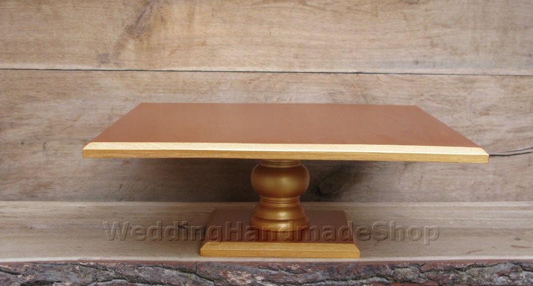 Discount Square Gold Cake Stand Wedding Cake Stand 14 Inches - Etsy