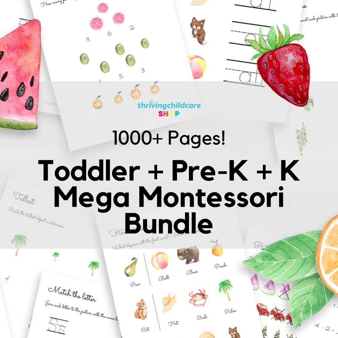 Toddler + Pre-k + K Mega Montessori Bundle [INSTANT PRINTABLE/DOWNLOAD ...