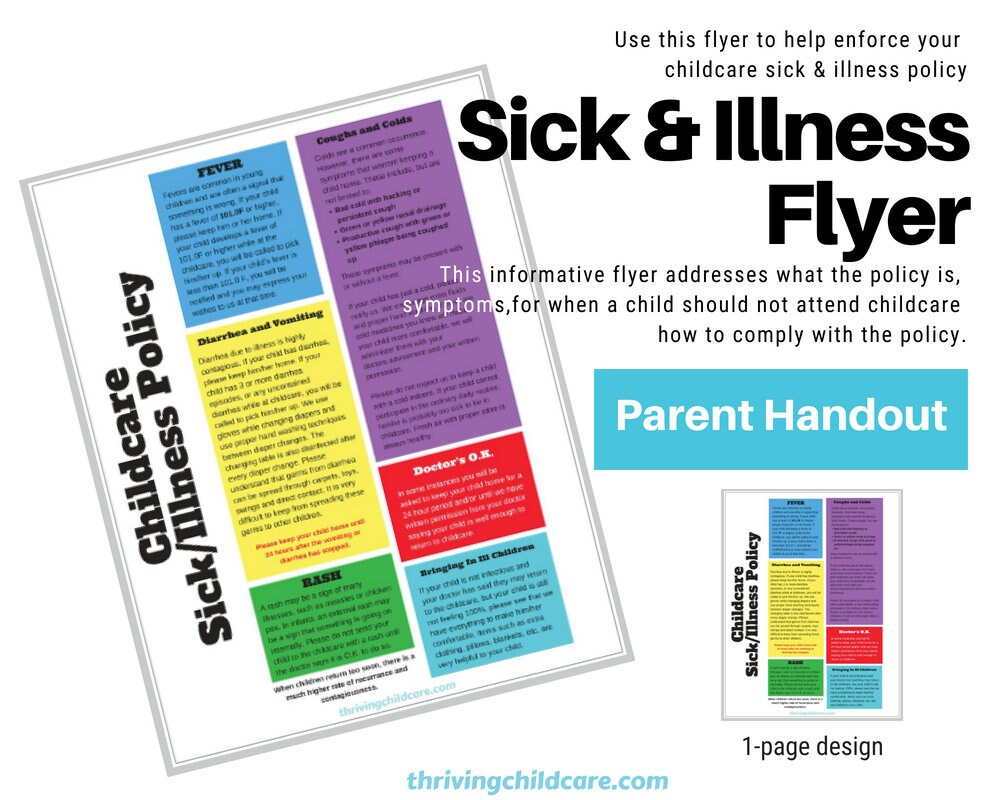 25 FLYERS: Childcare Sick & Illness Policy Flyer - Etsy 25 FLYERS: Childcare Sick & Illness Policy Flyer - Etsy