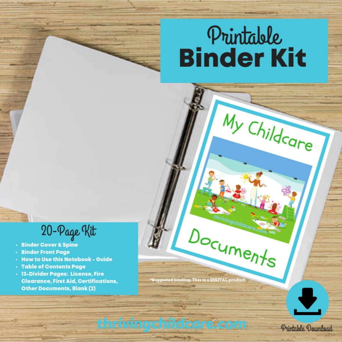 My Childcare Documents - Binder Kit [INSTANT PRINTABLE/DOWNLOAD] - Etsy