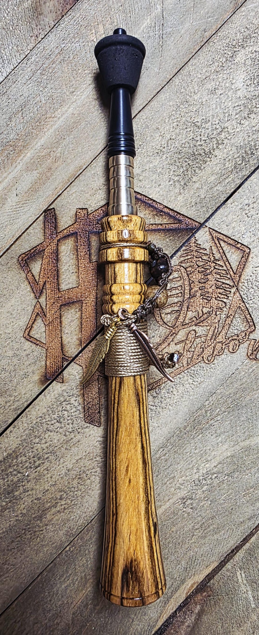 The Long Neck Trumpet. A 8" Bocote Wood Turkey Call. With a Delran ...