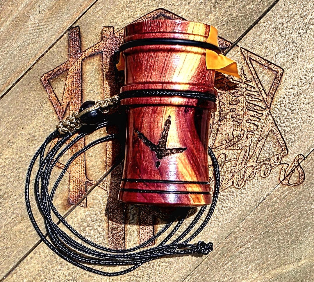 A 2 1/2" Tall Custom Turned Cedar Wood Tube Call Without the Half Moon ...